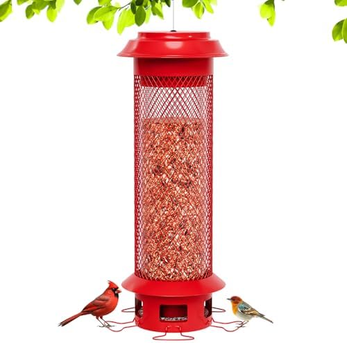 Wellavich Squirrel Proof Bird Feeder for Outdoors Hanging, Weight ...