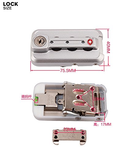 Silver and blue color Aluminium Alloy comination travel luggage lock