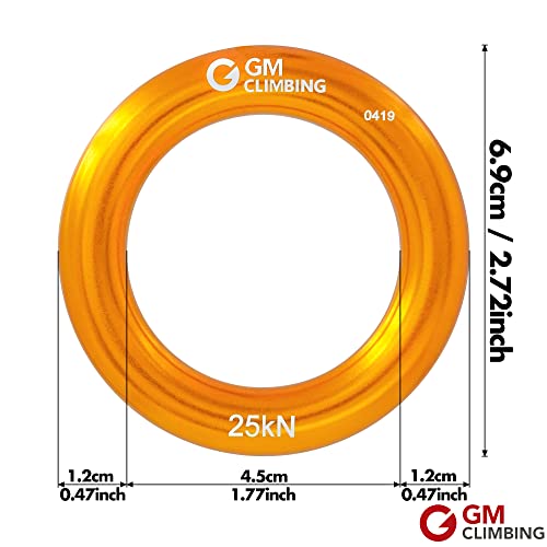 Snapklik.com : Gold Large Rappel Ring 25kN For Rock Climbing Arborist ...