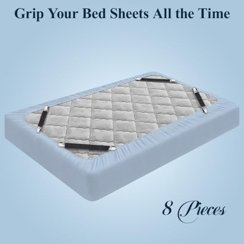 Snapklik.com : Bed Sheet Fasteners, 8 Pcs Heavy Duty Sheet Straps ...