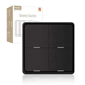 MOES Wireless Smart Scene Switch Button, Require MOES HUB, Zigbee Connection Tuya Battery ...