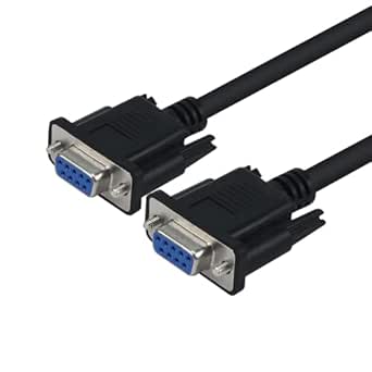 RIIPOO DB9 RS232 Serial Null Modem Cable - 6.6ft Straight Through DB9 ...