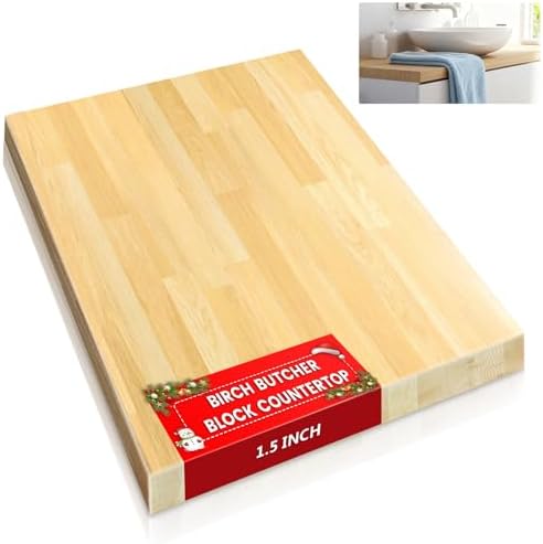 Amazon.com: Butcher Block Countertop, Solid Wood Table Top - 2.5ft ...