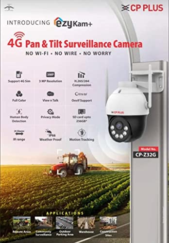 CP PLUS 3MP 4G Pan Tilt Sim Card Supported Smart Outdoor Camera | Built ...