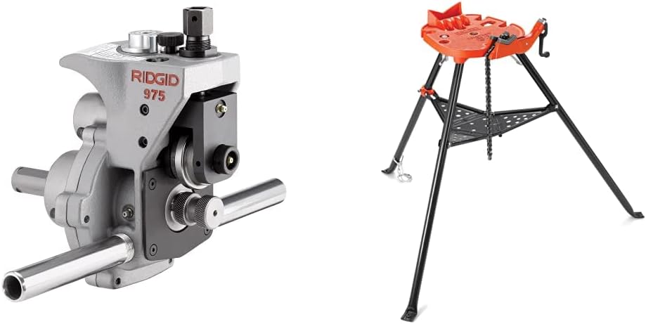 RIDGID 25638 Model 975 2-in-1 Portable Combo Roll Grooving Machine, 1/2 ...