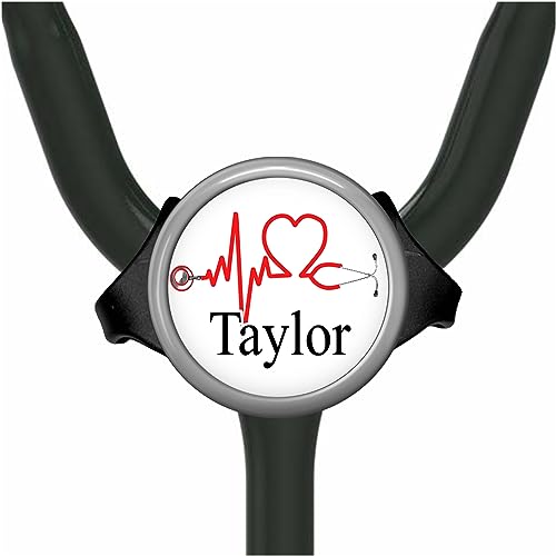 Amazon.com: EKG Heart Stethoscope Tag Personalized - 8 Design Colors ...