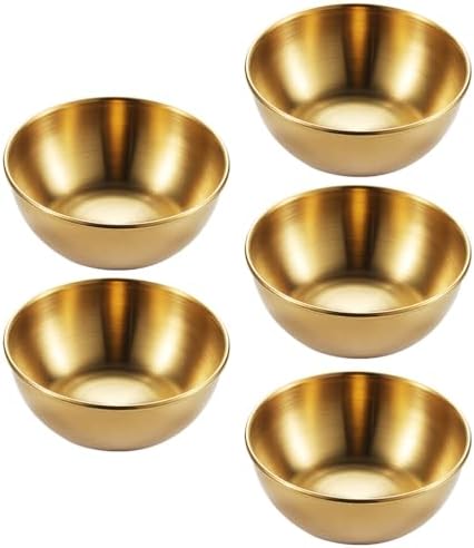 Dipping Bowls Set of 6, Stainless Steel Golden Dip Bowls, Serving ...