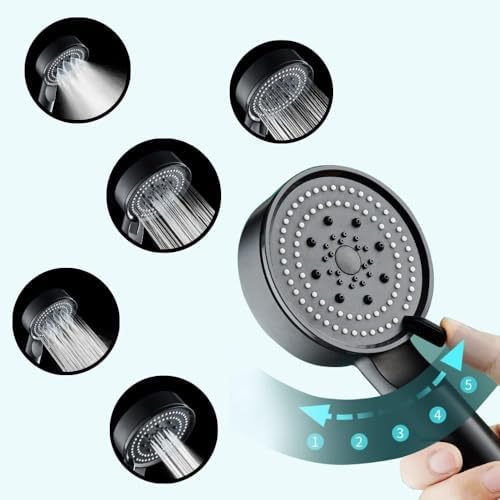 AZRMOH Bathroom Shower Spray High Pressure Multi Function 5 unique Mode ...