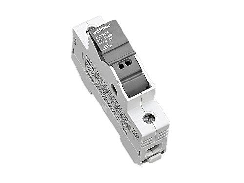 Wohner 31110 Holder for Cylindrical Fuses, 1 Pole, 10 mm x 38 mm, 32 Amp, 690V, 10 mm x 38 mm ...