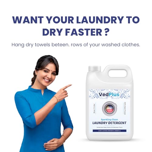 VedPlus 5L Laundry Liquid Detergent| Sparkling Clean With Long-Lasting ...