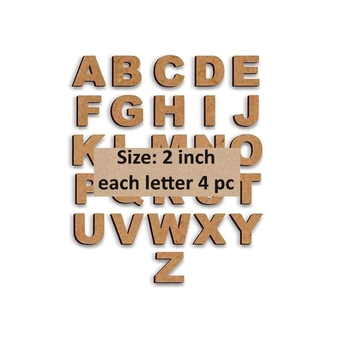 ChoiceHub Gifts DIY MDF Capital Letters Alphabets Set for Art and Craft ...