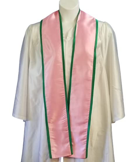 Amazon.com: Graduation Stole/Pink and Green Graduation Stole, Straight ...