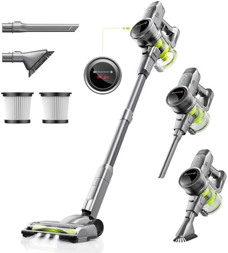 SMOTURE Cordless Vacuum Cleaner, 550W 45KPA Stick Vacuum with Touch ...