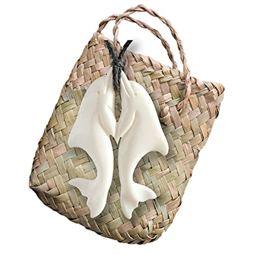 Amazon.com: Small Carved Bone Playing Dolphins Pendant from New Zealand ...
