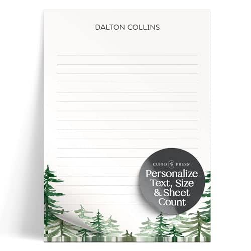 Amazon.com: Pine Tree Forest Personalized Notepads - Multiple Size ...