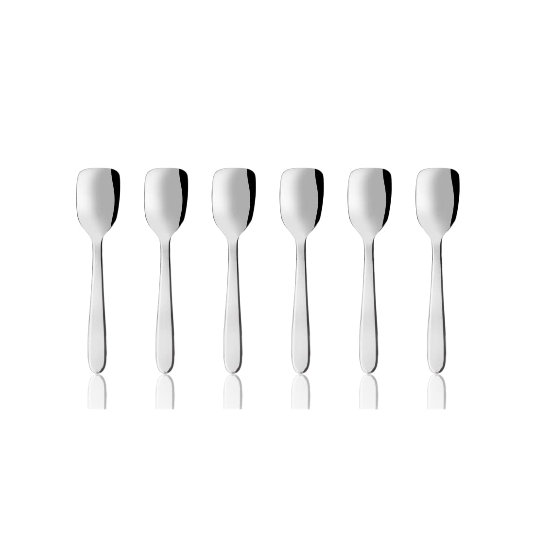 Shri & Sam Stainless Steel Sigma Border Ice Cream Spoon, 6 Pieces, 28 ...