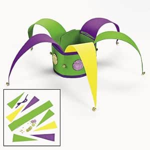 Amazon.com: Mardi Gras Jester Hat Craft Kit - Crafts for Kids & Hats ...