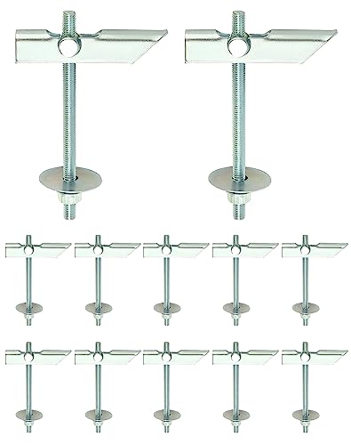 QWORK 12 Pack M6 x 100mm Heavy Duty Plasterboard Fixings Toggle Bolts ...