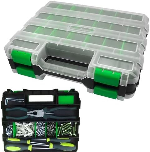 Tools Organizer Box Small Parts Storage Box 50-Compartment Double Side ...