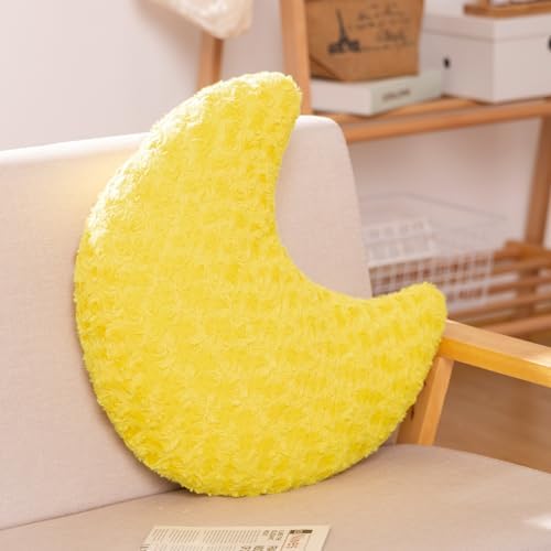 Amazon.com: ZCNYCLAM Moon Pillow, Moon Shaped Pillow with Soft Faux Fur ...
