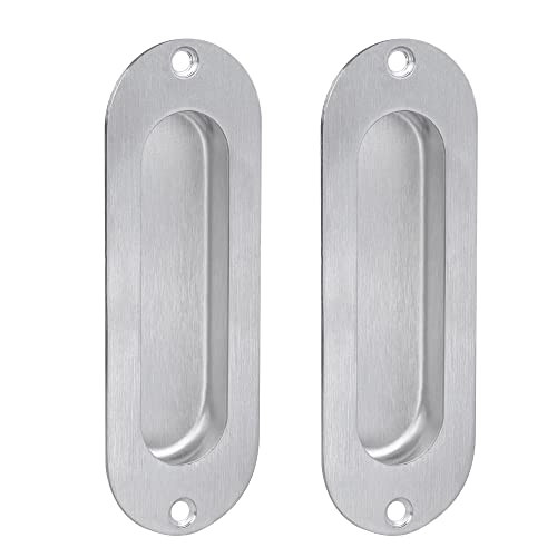 Mesee 2 Packs Flush Sliding Door Handles with Fixing Screws, Stainless ...