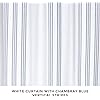 Amazon.com: HALL & PERRY Modern Transitional Chambray Blue Striped Shower Curtain with Tassels ...