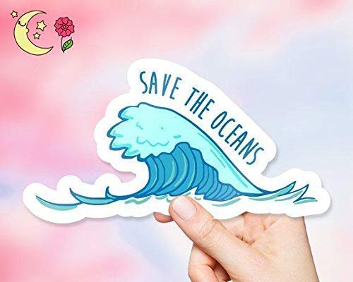 Amazon.com: Save The Oceans Vinyl Sticker - for Laptops, Water Bottles ...