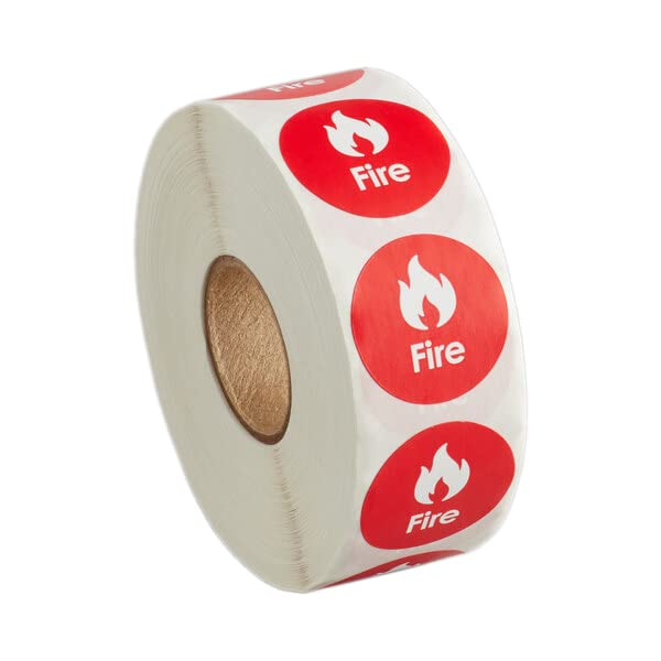 Amazon.com: 1000 Stickers/Roll Fire Permanent 1 Inch Label Sticker ...