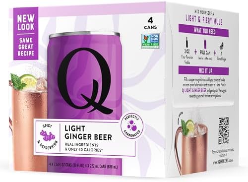 Amazon.com : Q Drinks, Ginger Beer Lite, 7.5 Fl Oz (Pack of 4 ...