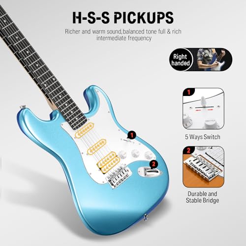 Donner DST-100T 39 Inch Electric Guitar Beginner Kit Solid Body Full ...