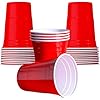 AmazCups Red Disposable Party Cups - 16oz Large Plastic Cups, Strong ...