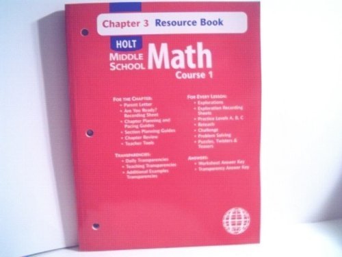 Holt Mathematics: Resource Book Chapter 3 Course 1: Holt, Rinehart and ...