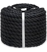 1/2 Inch x 100 Feet Natural Twisted Cotton Rope Strong Thick Soft Rope ...