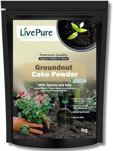 Livepure Organic Groundnut Cake Powder Enriched with Neem Extract (1Kg ...