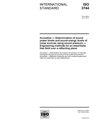 ISO 3744:2010, Acoustics - Determination of sound power levels and ...
