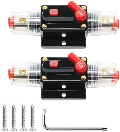 Amazon.com: NuIth 40 Amp Inline Fuse Circuit Breaker with Manual Reset ...