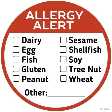 Amazon.com : 500 Pcs Allergy Stickers, Circular with Top 10 Common ...