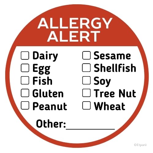 Safety Labels & Tags 500 Food Allergen Warning Stickers - Safety Alert ...