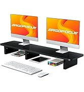 Amazon.com: ErgoFocus Dual Monitor Stand Riser, Large Wood Monitor ...
