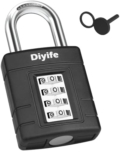 Heavy Duty Combination Padlocks Outdoor, [Weatherproof] Diyife 50mm ...