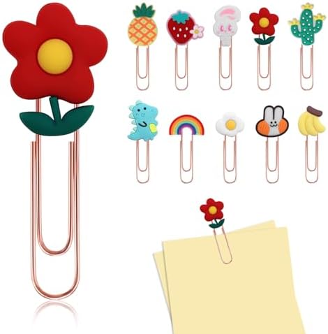 Cute Paperclips,10Pcs Colorful Paper Clips Bookmark Clip Teacher ...