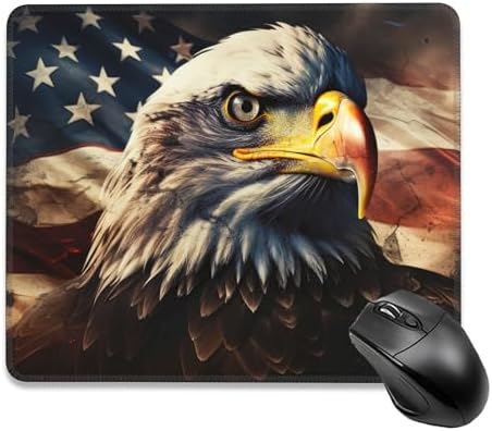 Amazon.com: Mouse Pad, Bald Eagle On American Flag Mouse Pads for Desk ...