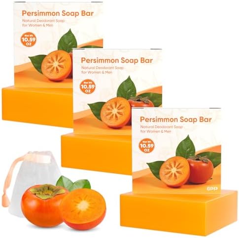 Amazon.com : 3 PCS Persimmon Soap Bar for Old People Smell, Natural ...