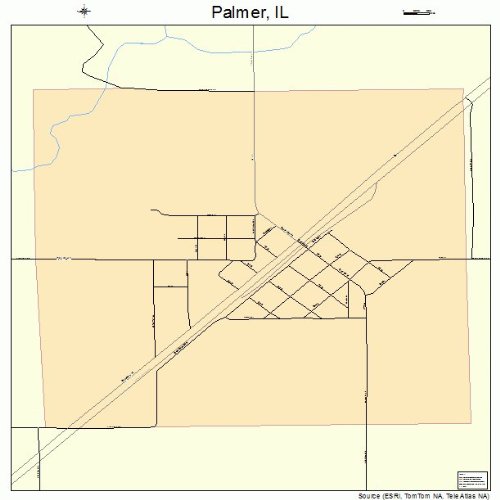 Amazon.com : Large Street & Road Map of Palmer, Illinois IL - Printed ...
