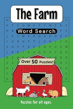 Farm Word Search Puzzle Book: Word Search with Easy to Read Print about ...