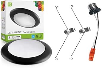 ASD 12 Pack 6 Inch LED Disk Light 15W 5000K & Retrofit Kit with E26 ...