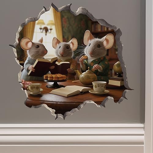 Amazon.com: Painter Artist Mouse in Hole Decal - 3D Wall Sticker ...