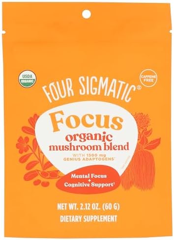 Amazon.com: Four Sigmatic Focus Blend 7 種超級食物適應原混合混合與獅鬃、蟲草、紅景天、假馬齒莧和黏液 ...