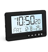 Amazon.com: AMIR Digital Clock Large Display, LED Alarm for Bedroom ...