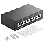 deleyCON CAT 6 Patch Panel Distribution Panel 8 Port 1 U Desktop & Wall ...